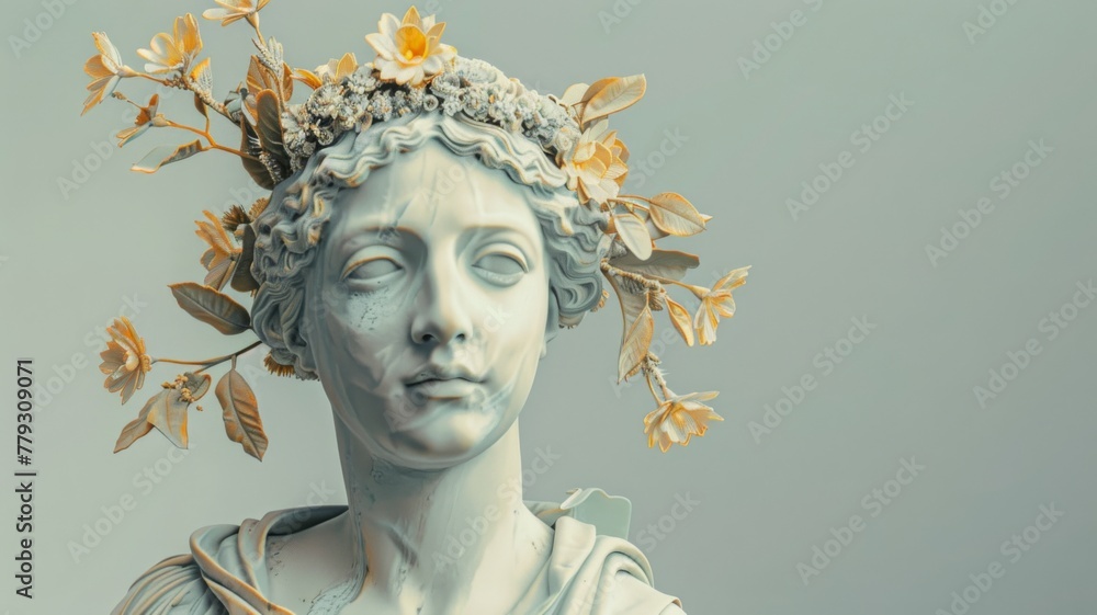 Artistic representation of female Greek statue - A contemporary ...
