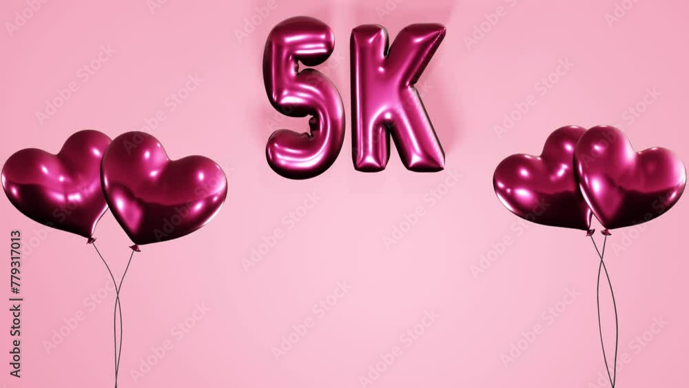 5k, 5000 subscribers, followers , likes celebration background with ...