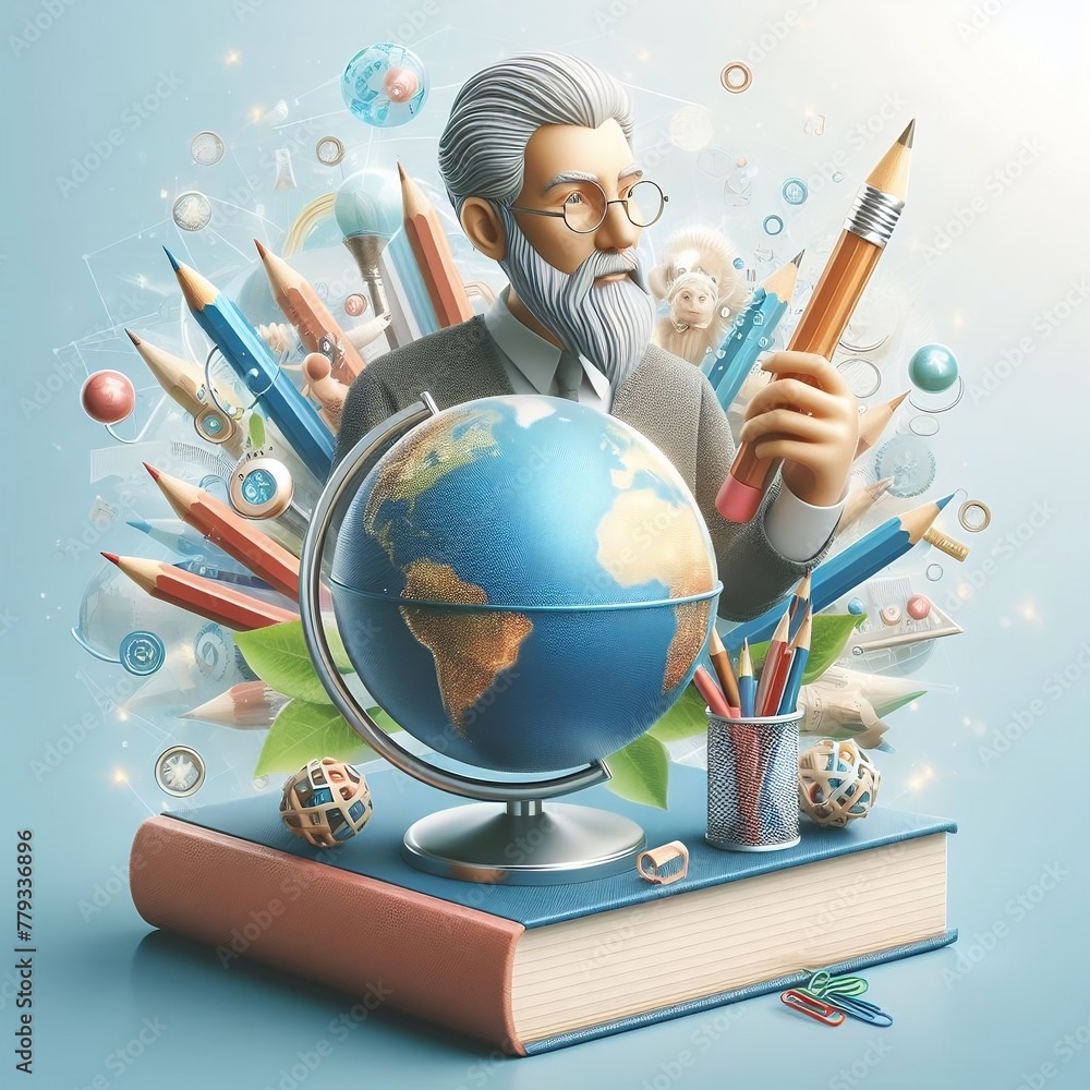 Teaching and inspiring education Creative Concept. Guru Purnima or ...