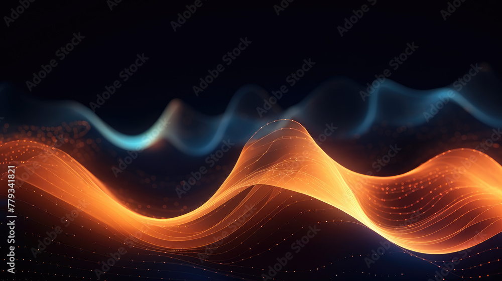 Luxury flowing dot particles wave line pattern yellow gold gradient ...