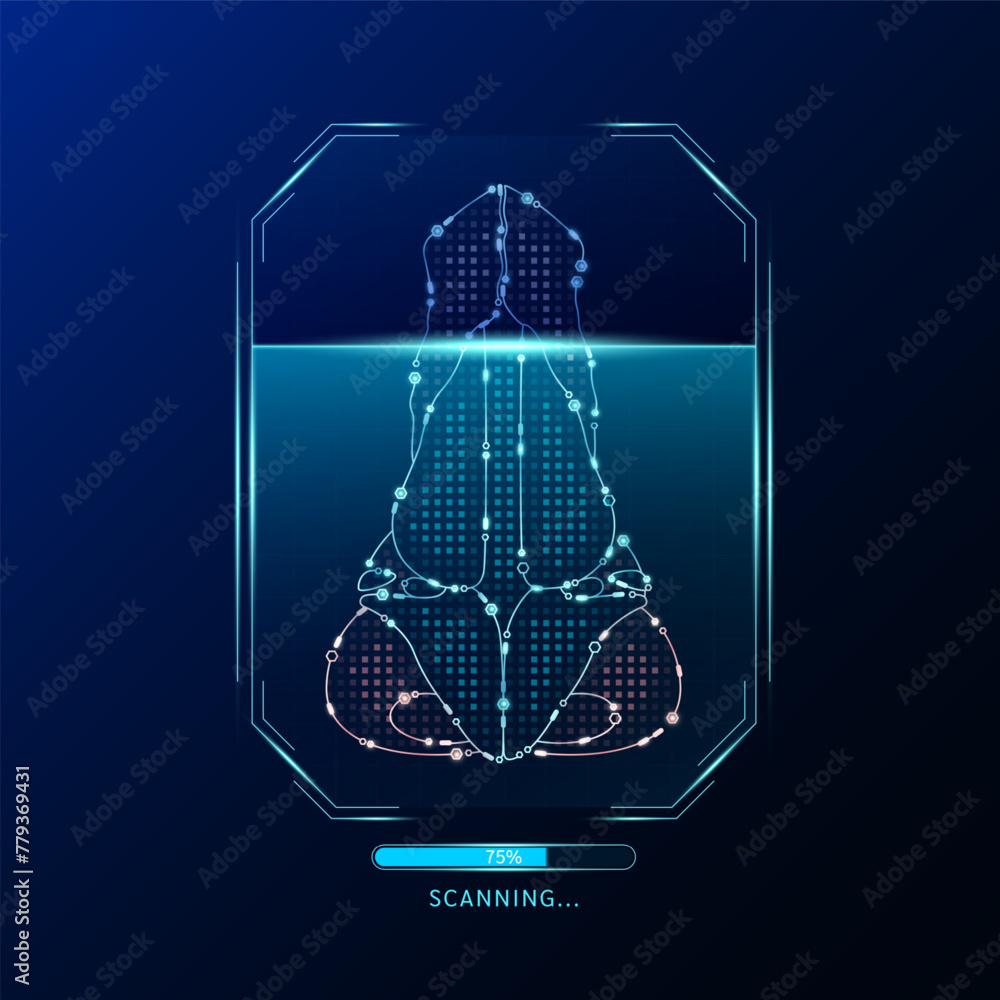Nose scanning radar screen. Medical technology health care. Digital ...