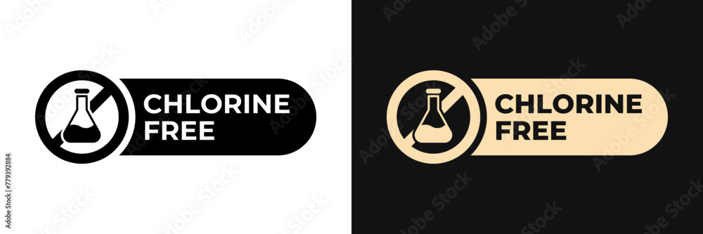Premium Chlorine Free label vector design for packaging. No chloride ...