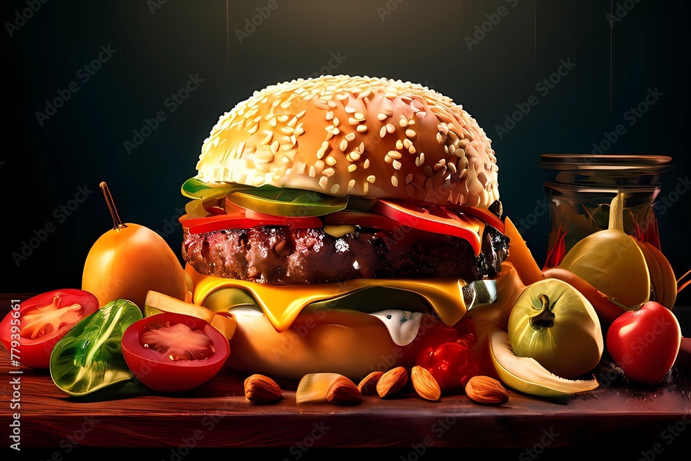 Fast food 3d realistic render vector icon set. Pizza, taco, hamburger ...