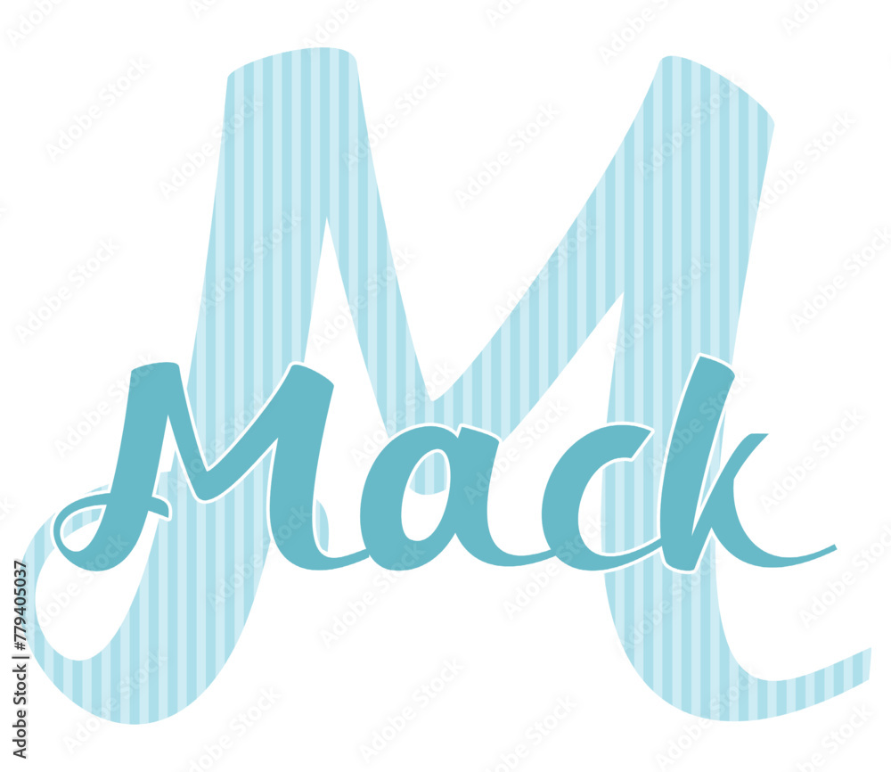 Mack -light blue Color - name written -word ideal for websites, baby ...