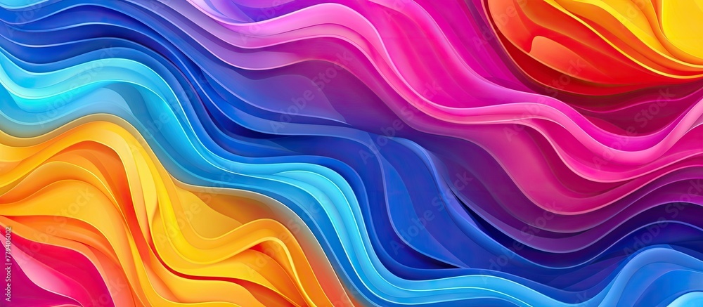 Vibrant colors of purple, azure, and violet create a fluid and liquid ...