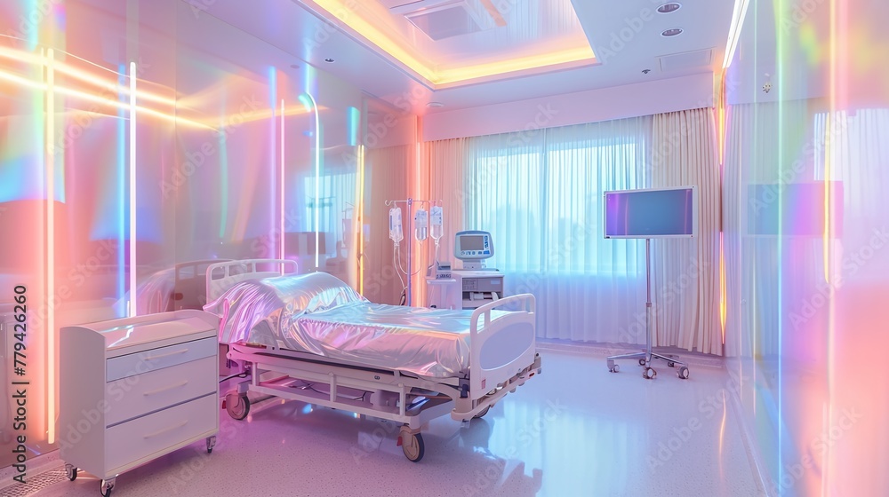 Cutting-Edge Hospital: Pastel Holograms for Advanced Medical Care Stock ...