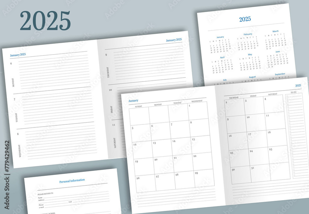 2025 Personal Planner Layout Stock Template | Adobe Stock