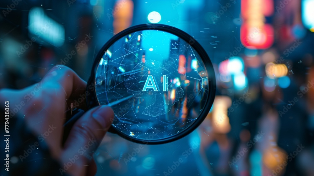 AI-powered image recognition technology, illustrating the creation of ...