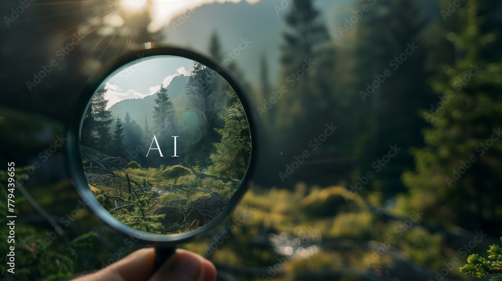 AI-powered image recognition technology, illustrating the creation of deep fake images and the ...