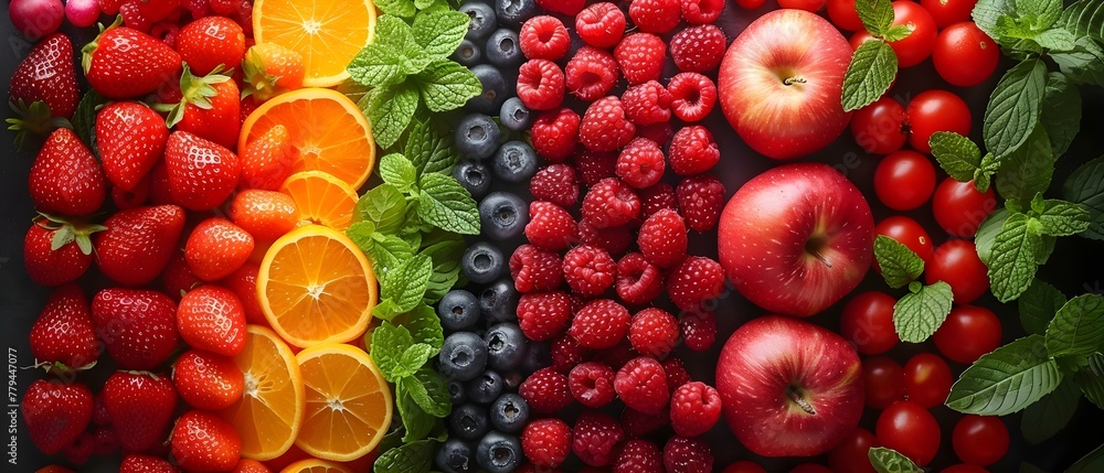 Maintain health with a diverse diet of fruits veggies and healthy foods ...