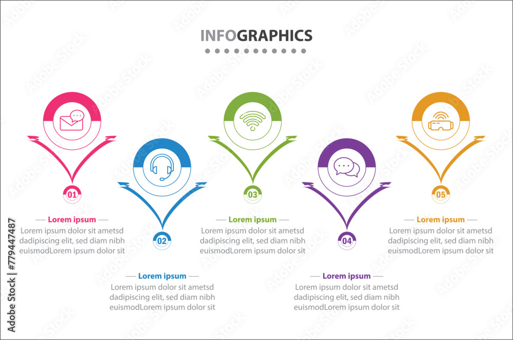 Vector Infographic design with icons. process diagram, flow chart, info ...