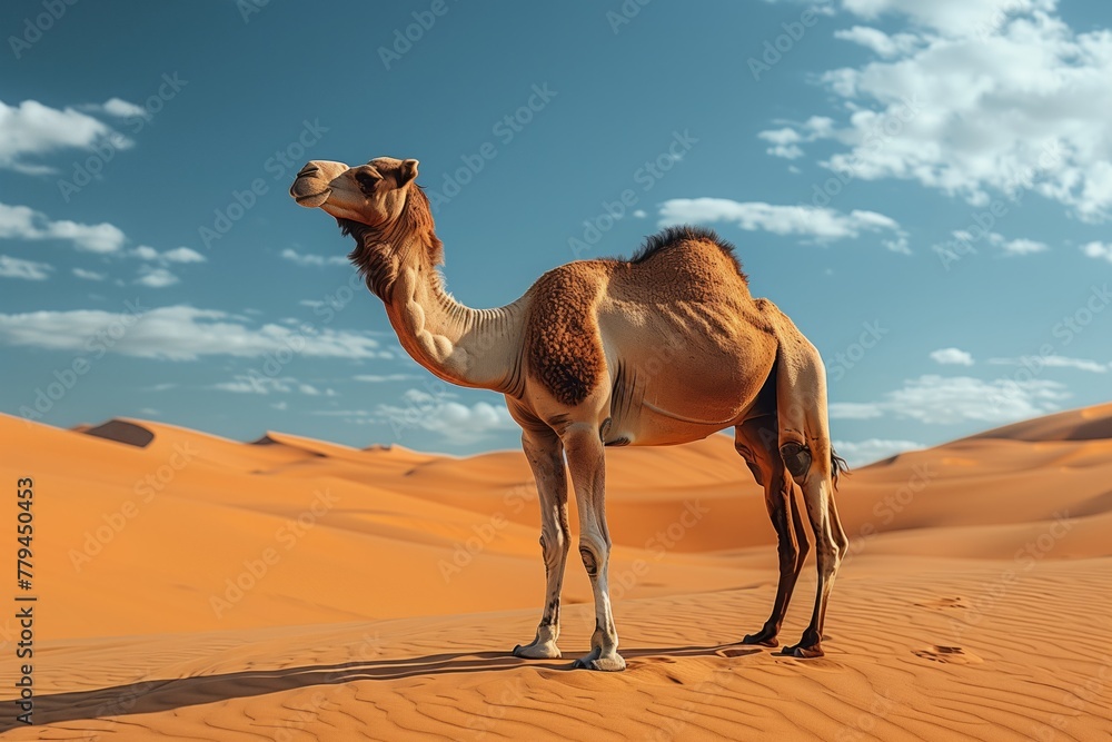 Fotografia do Stock: A camel, a terrestrial animal, stands in the ...