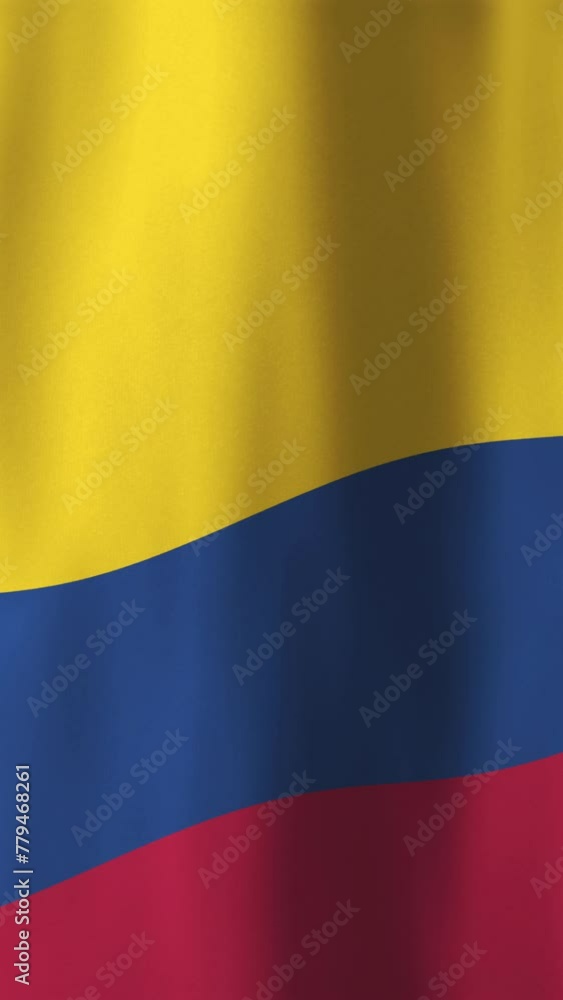 Waving Flag of Colombia, Vertical Fill Video, HD Animated Background ...