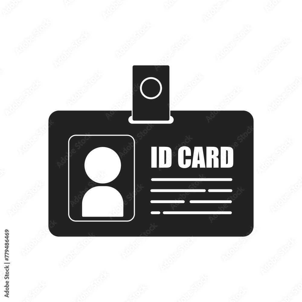 Isolated pictogram icon of hanging identification card, for ID card ...