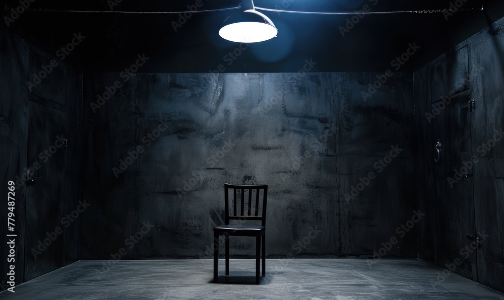 Interrogation room with small light overhead. Dark Interrogation theme ...