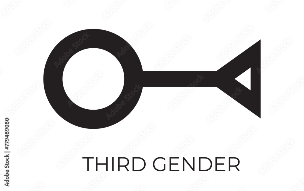 Third gender symbol icon. Transgender unisex vector symbol, female ...