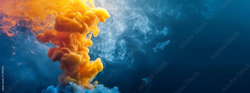 an unconventional advertisement for ink softener with gradient running ...