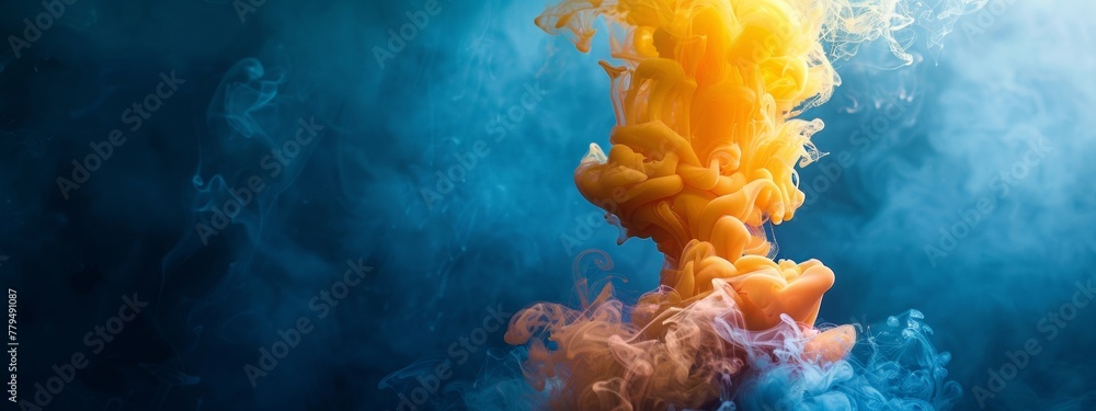 an unconventional advertisement for ink softener with gradient running ...