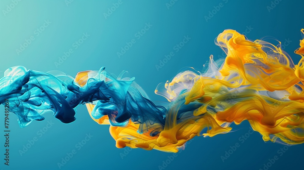 an unconventional advertisement for ink softener with gradient running ...