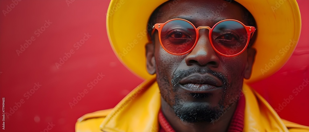 Exaggerated portrayal of a gluttonous man eating fast food in a ...