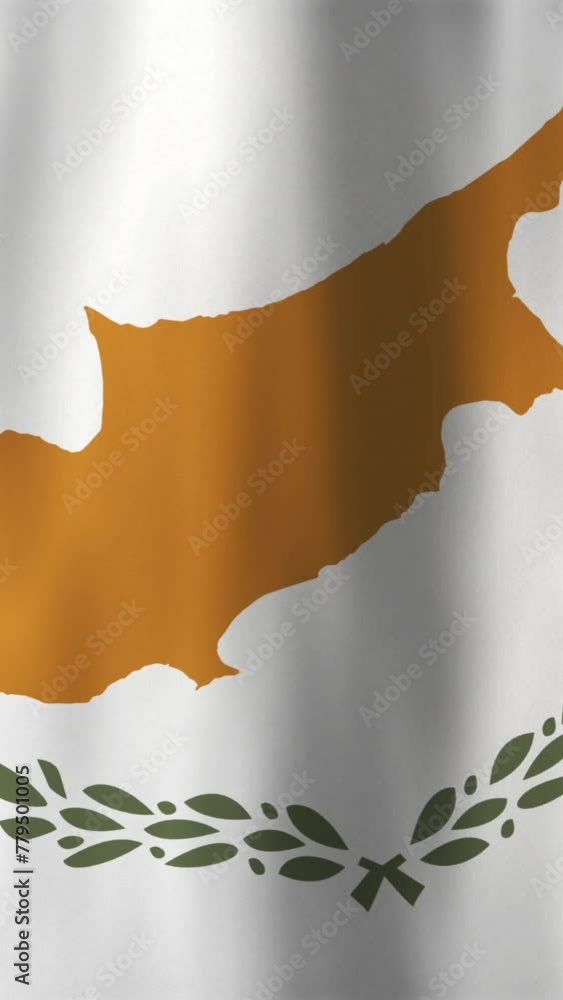Waving Flag of Cyprus, Vertical Fill Video, 4K Animated Background ...
