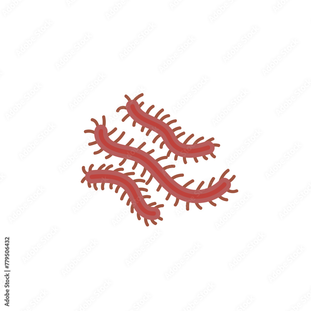 Bacteria and germs colorful set, micro-organisms disease-causing ...