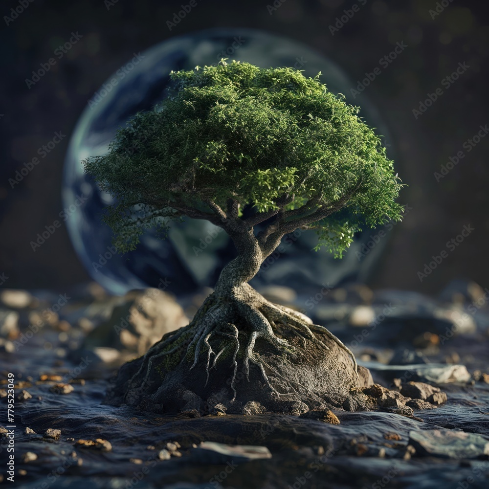 Tree of life growing on Earth, symbol of motherhood, tree, life, earth ...