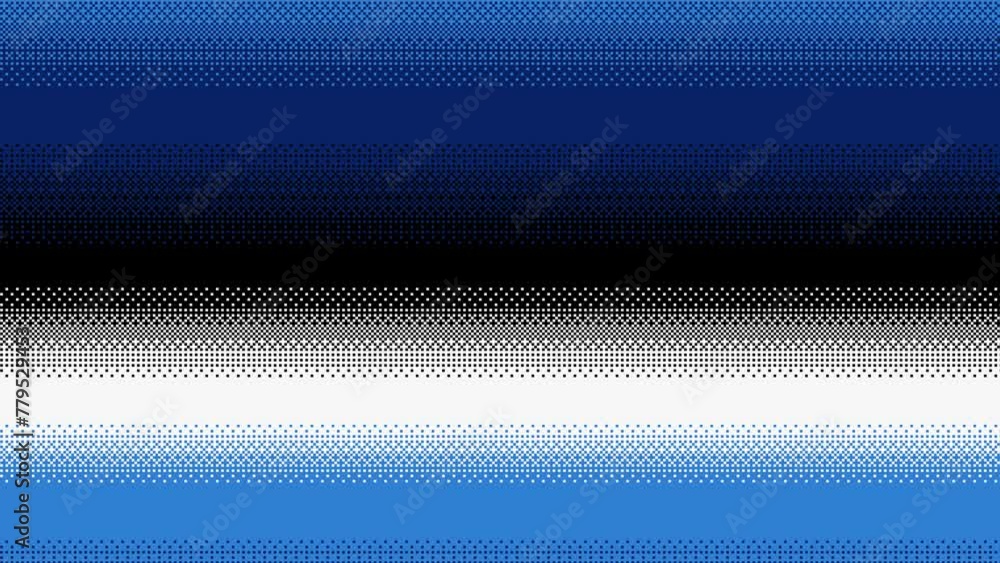 Animated pixel art gradient from dark blue to white color. Looping ...