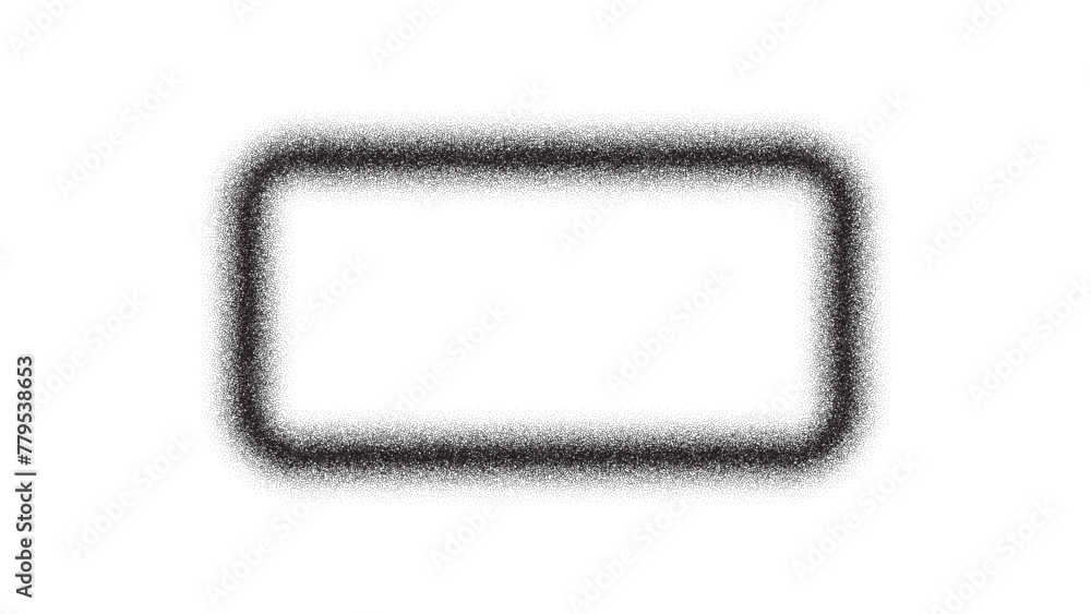 Noise rectangle frame. Gradient grain pattern border. Dot texture ...