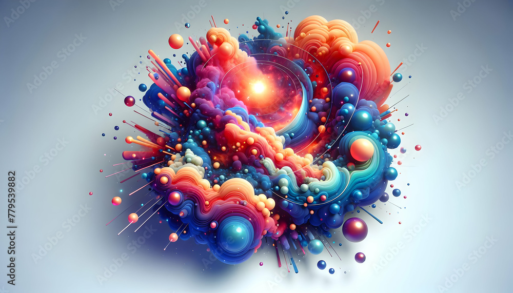 3d flat icon as Neon Nebula A neon infused abstract design that mimics ...