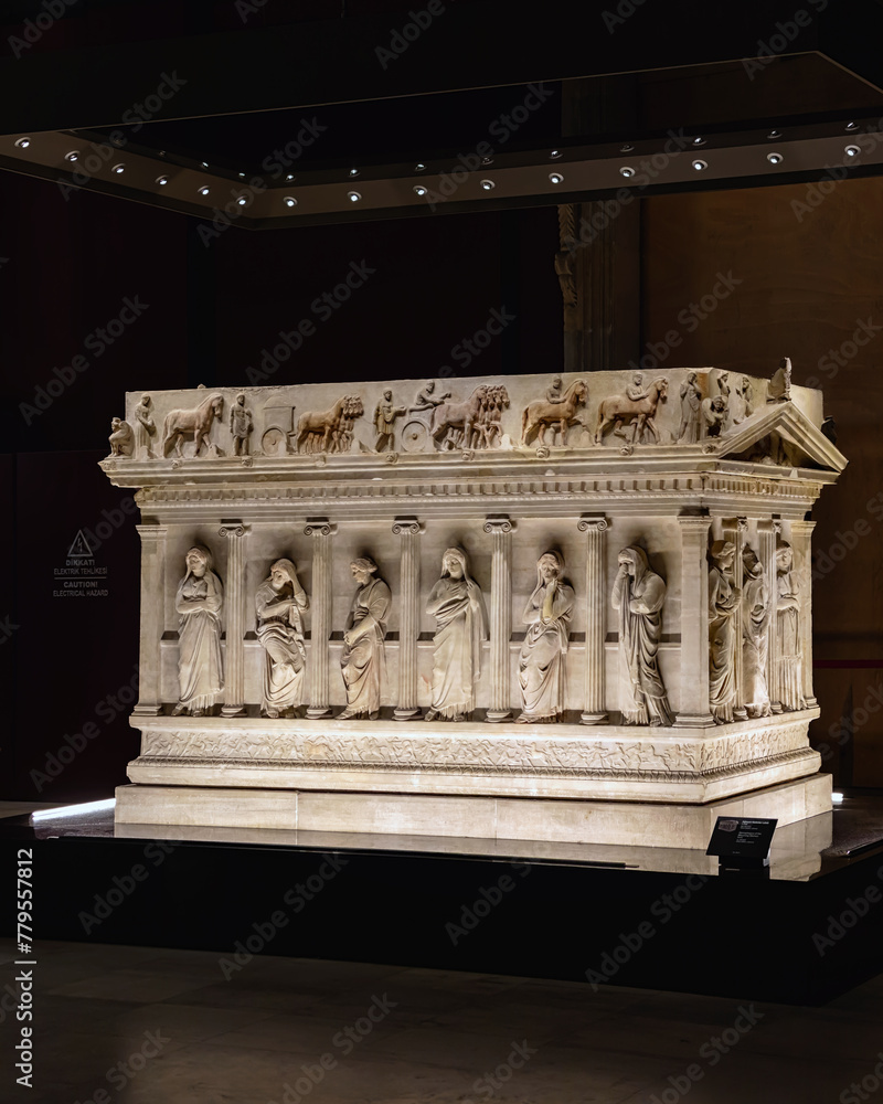 Sarcophagus of the Mourning Women in the Istanbul Archaeological ...