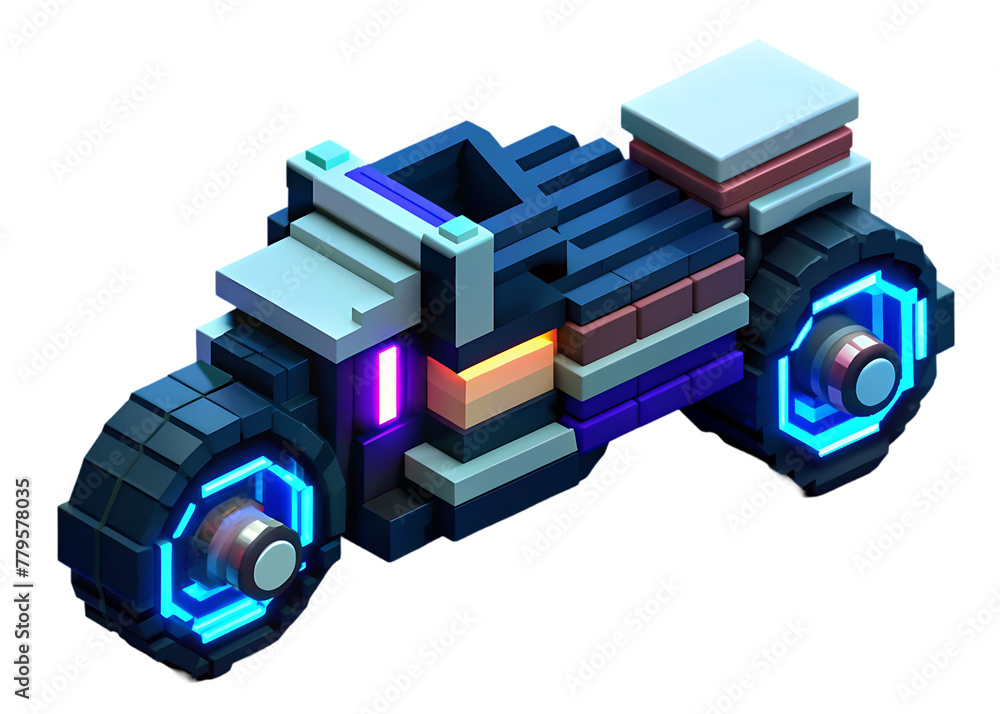 bike voxel art isolated on transparent background 3d Stock Illustration ...