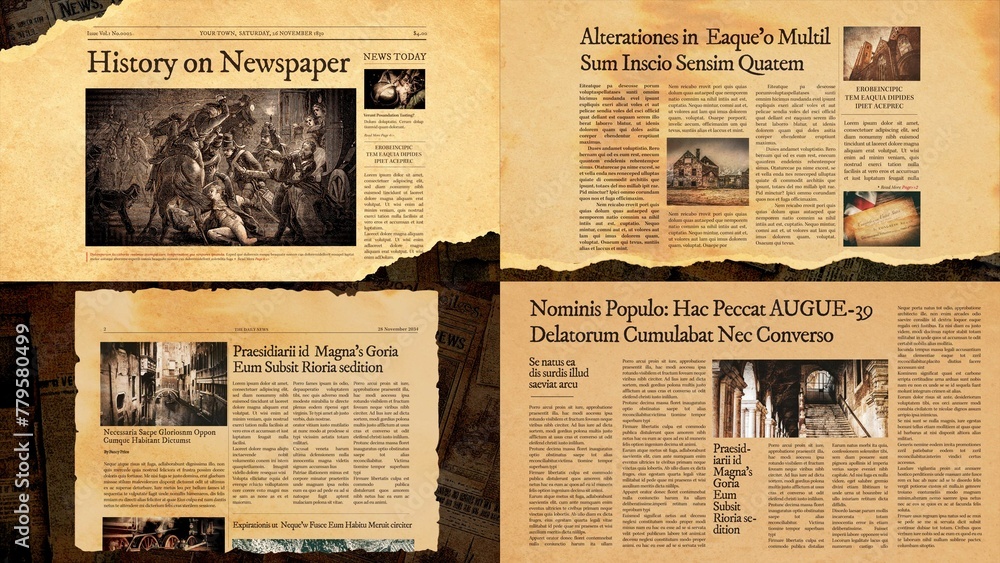 Vintage Newspaper Video Template Stock Template | Adobe Stock