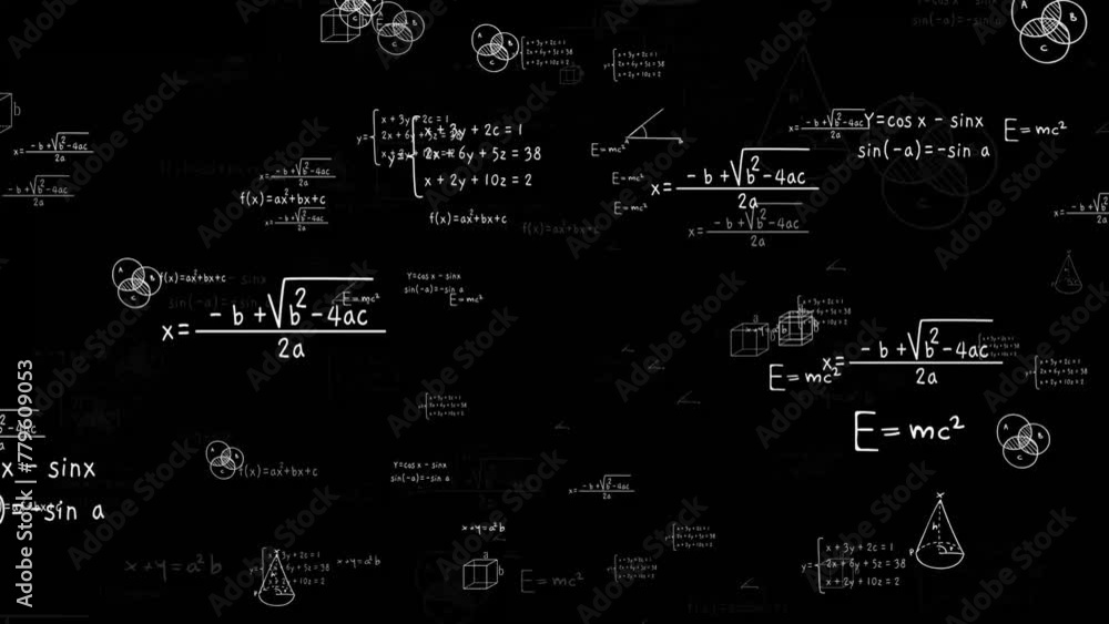 Math science formula mathematic equation calculation thinking loop ... Math science formula mathematic equation calculation thinking loop ...