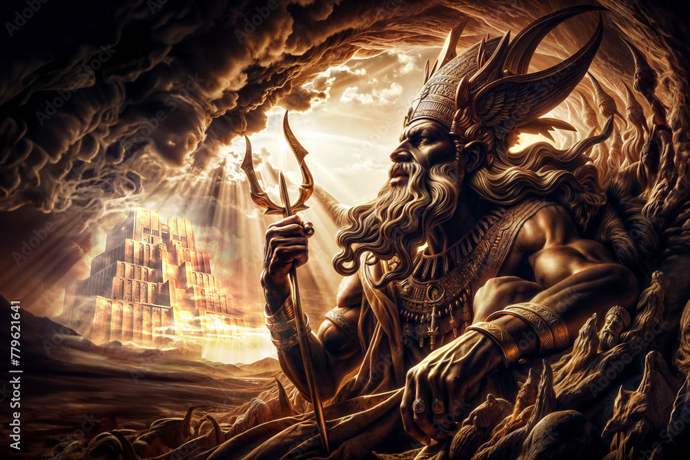 Nimrod: Bible Story of Babel Tower and the Mighty Hunter Stock Photo ...