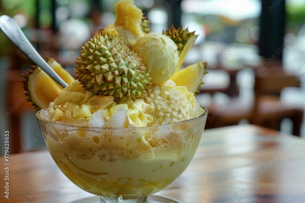 Musang King Durian Iced Cendol a heavenly dessert with shaved ice and ...