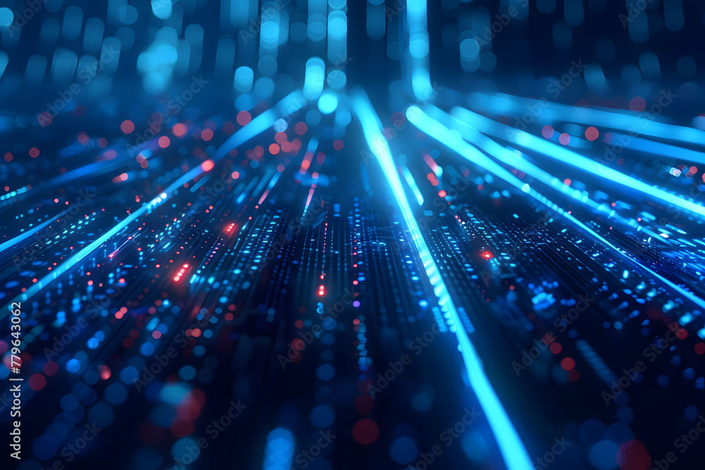 Futuristic Science background. Sci-Fi Blue tone with detail of network ...