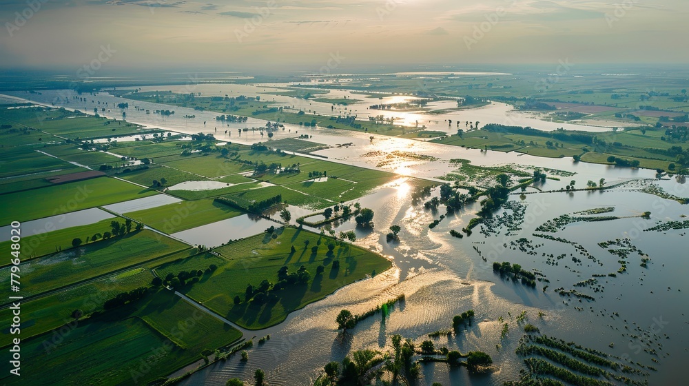 High-resolution image capturing the aftermath of extreme weather events ...