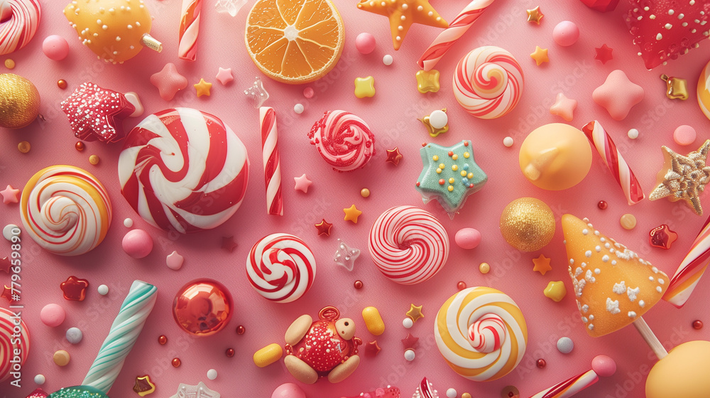"Candy Celebration Extravaganza" An explosion of colorful candies and ...