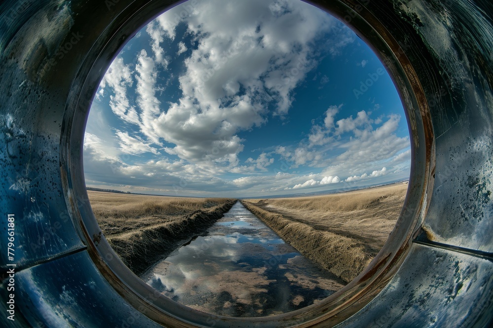 This photo captures a unique perspective of the sky as seen through the ...