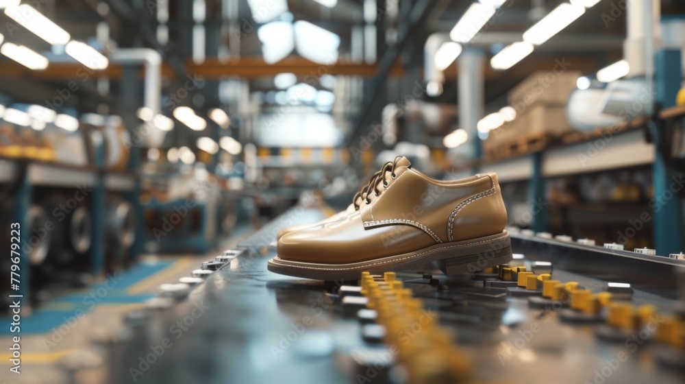 Shoe factory. Footwear manufacturing facility utilizing automated ...