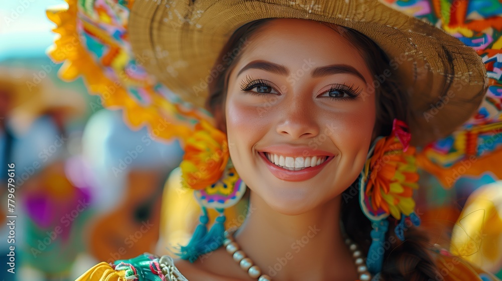 Latin pretty woman wearing traditional Mexican dress, traditional from ...