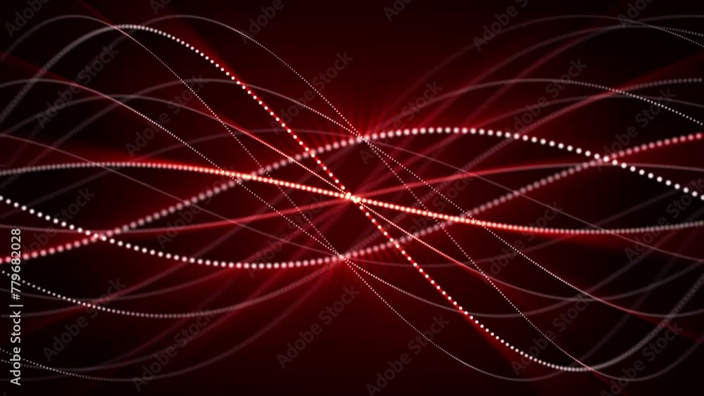 Red seamless loop screensaver with abstract structure made of white ...