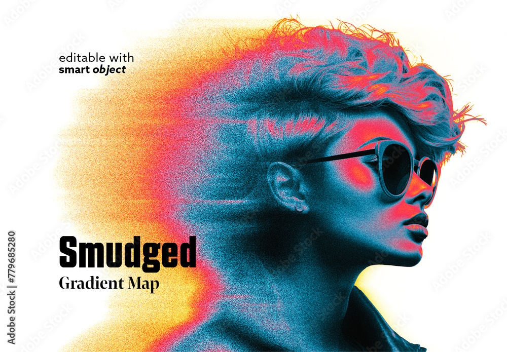 Smudged Gradient Map Effect Stock Template | Adobe Stock Smudged Gradient Map Effect Stock Template | Adobe Stock