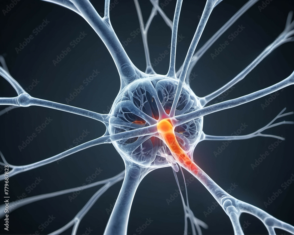 The nervous system. A complex network of nerves and nerve cells ...
