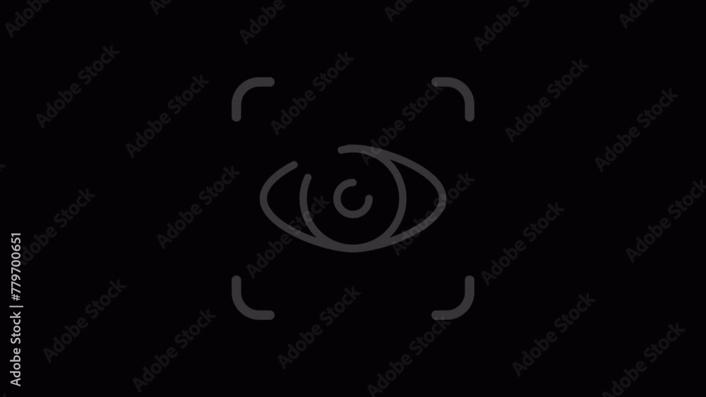 Touch ID, eyes scan icons. ID - identity document. System ...