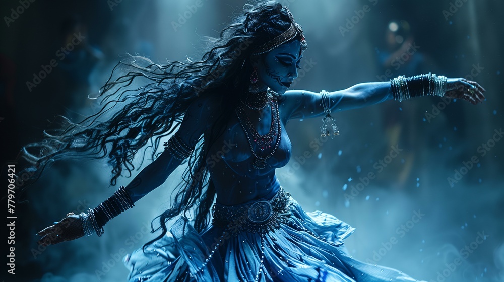 goddess Kali Ma performing the dance of creation, preservation and ...