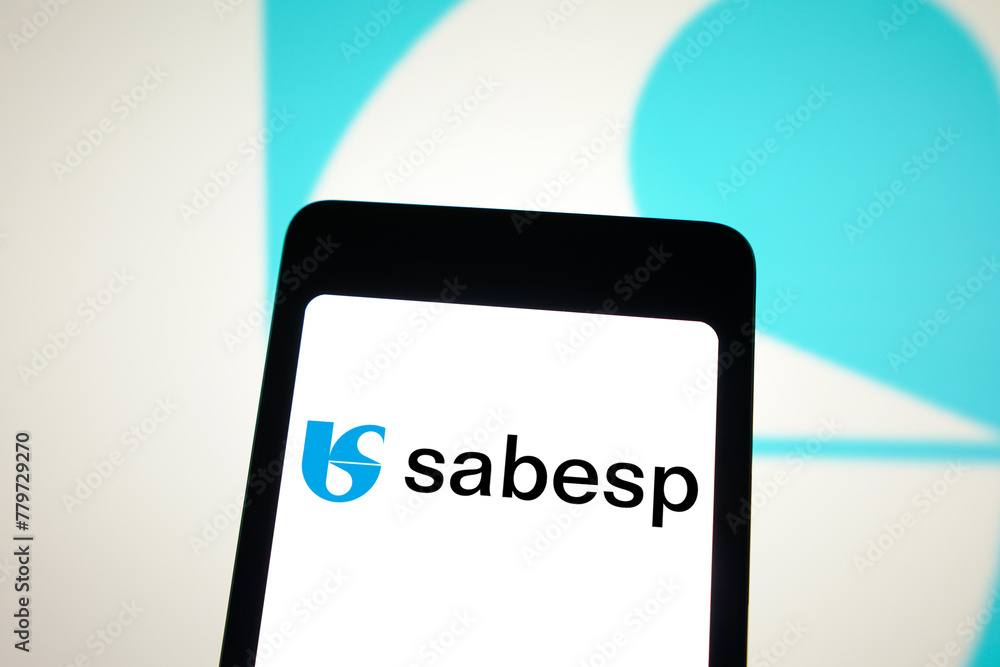 April 8, 2024, Brazil. In this photo illustration, the Sabesp logo is ...