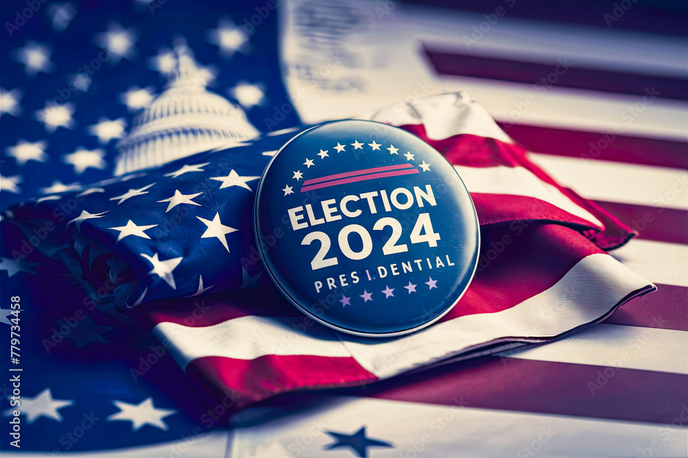 2024 American presidential election - Vote election badge with text ...