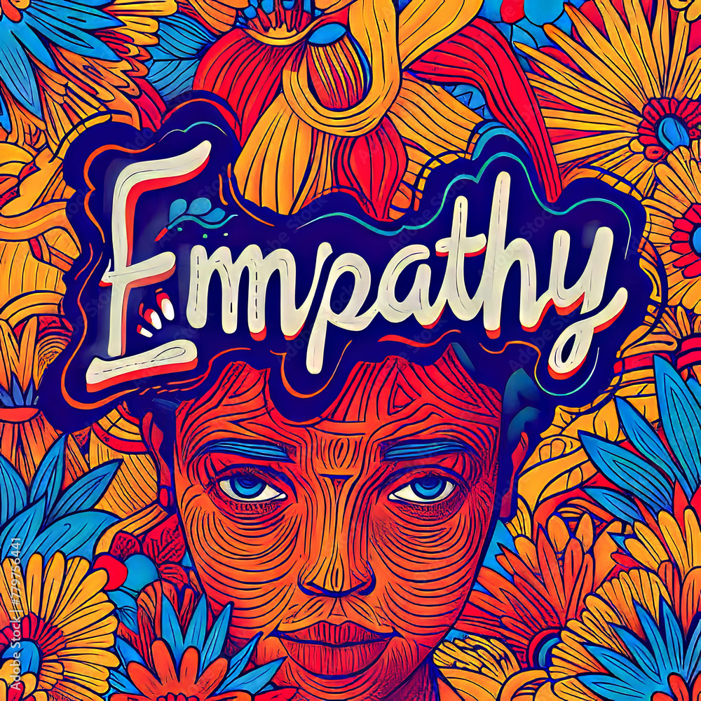 The image depicts the word "Empathy" on a plain background, symbolizing ...